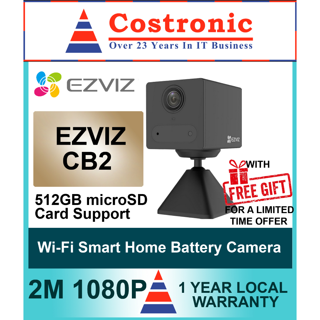 EZVIZ CB2 2Mega Pixel Wi-Fi Smart Home Battery Powered IP Camera with ...