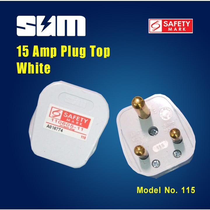 SUM 15 Amp Plug Top with Safety Mark | Shopee Singapore