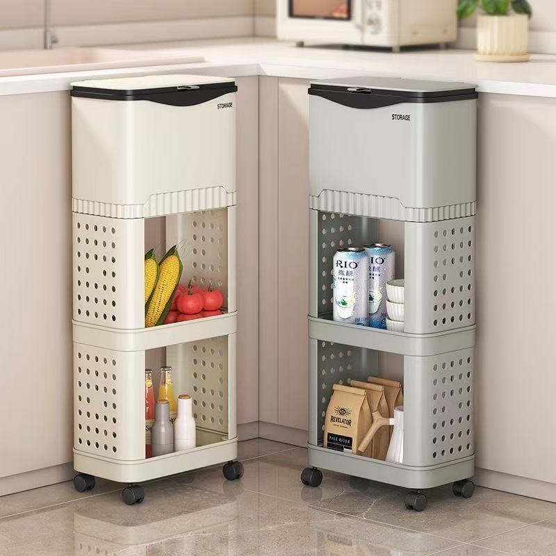 [Trash bags included] 2 /3 Tier Rubbish Bin Waste Dustbin Trash Garbage ...