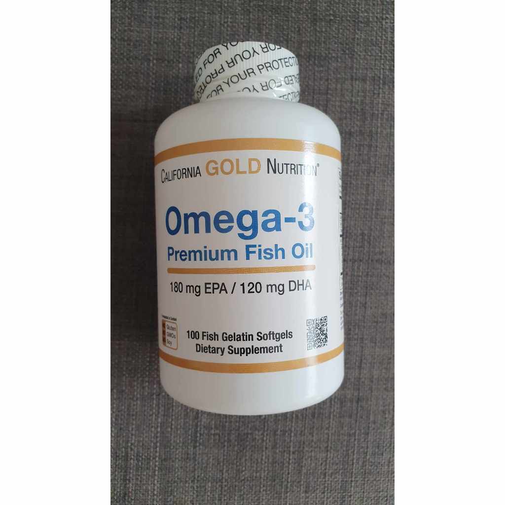 California Gold Nutrition Omega 3 Premium Fish Oil 180mg EPA 120mg DHA (100 softgels). EXP 05/26 ...