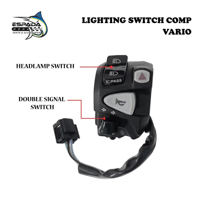 ESPADA VARIO150 / VARIO160 LH LIGHTING SWITCH WITH DOUBLE SIGNAL SWITH ...