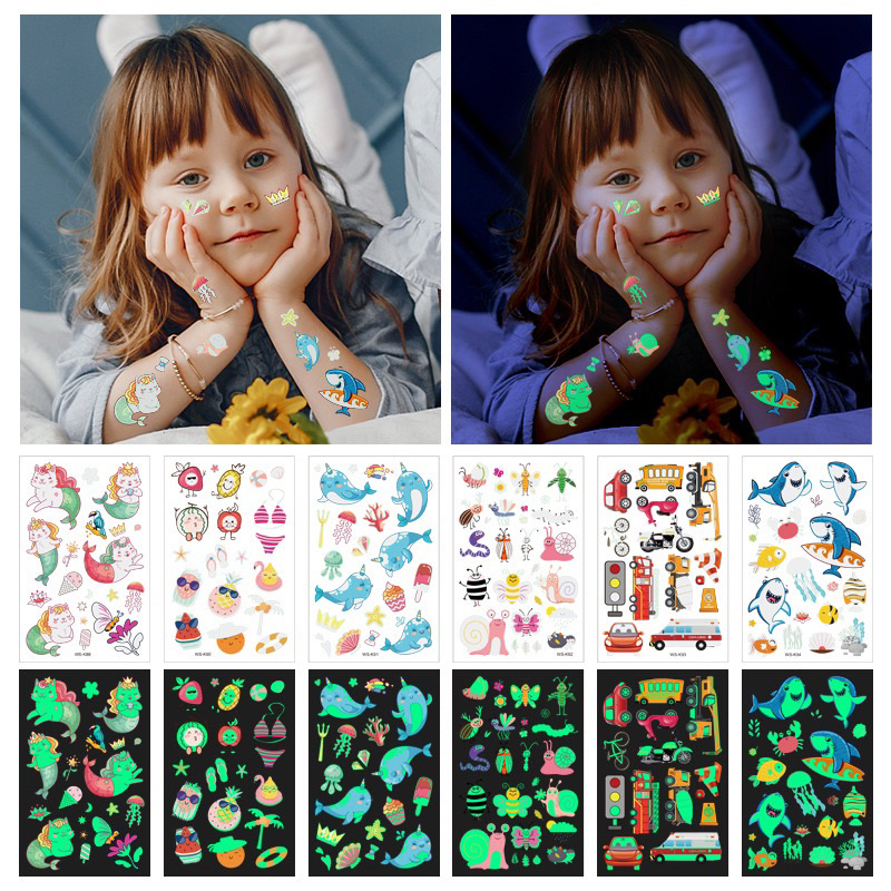 Luminous Stickers WS-Y053-070 series Kids Colorful tattoo Kids stickers ...