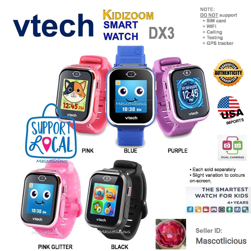 VTech Kidizoom Smartwatch DX3 [ Option: Blue . Pink ] | Shopee Singapore