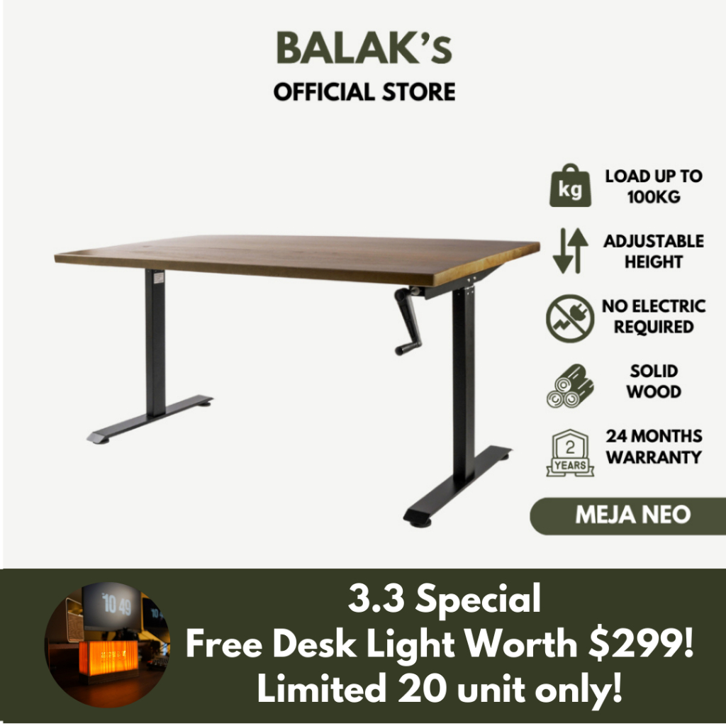 BALAK's Meja Neo |Adjustable Desk | Hand Crank Ergonomic Standing Table ...