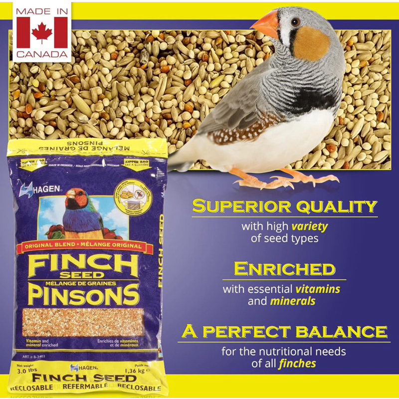 Hagen Finch seeds 1.36kg (bird food) DESCRIPTION Dust-free seed mixture ...