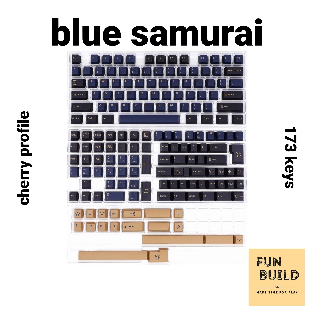 [BLUE SAMURAI Keycaps][Cherry Profile] Double shot Injection Molding ...
