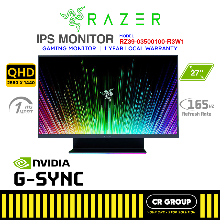 Razer Raptor RZ39-03500100-R3W1 - 27" QHD IPS Monitor - 165Hz Refresh ...