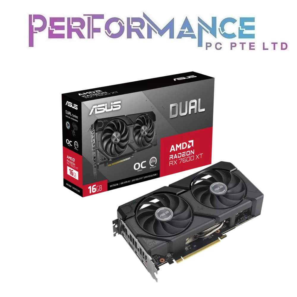 ASUS Dual Radeon RX 7600 XT RX7600 XT RX 7600XT OC Edition 16GB GDDR6 ...