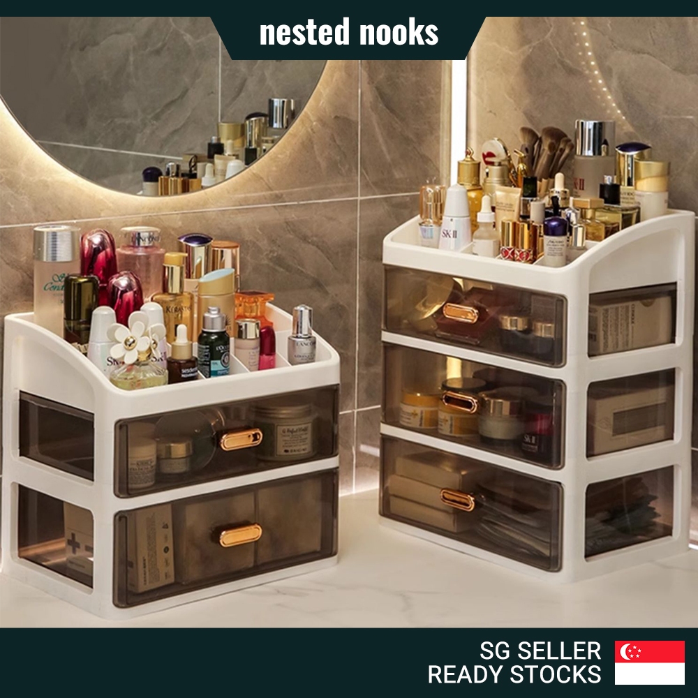 Multi-grid Cosmetics Brush Lipstick Makeup Storage Box Desktop ...