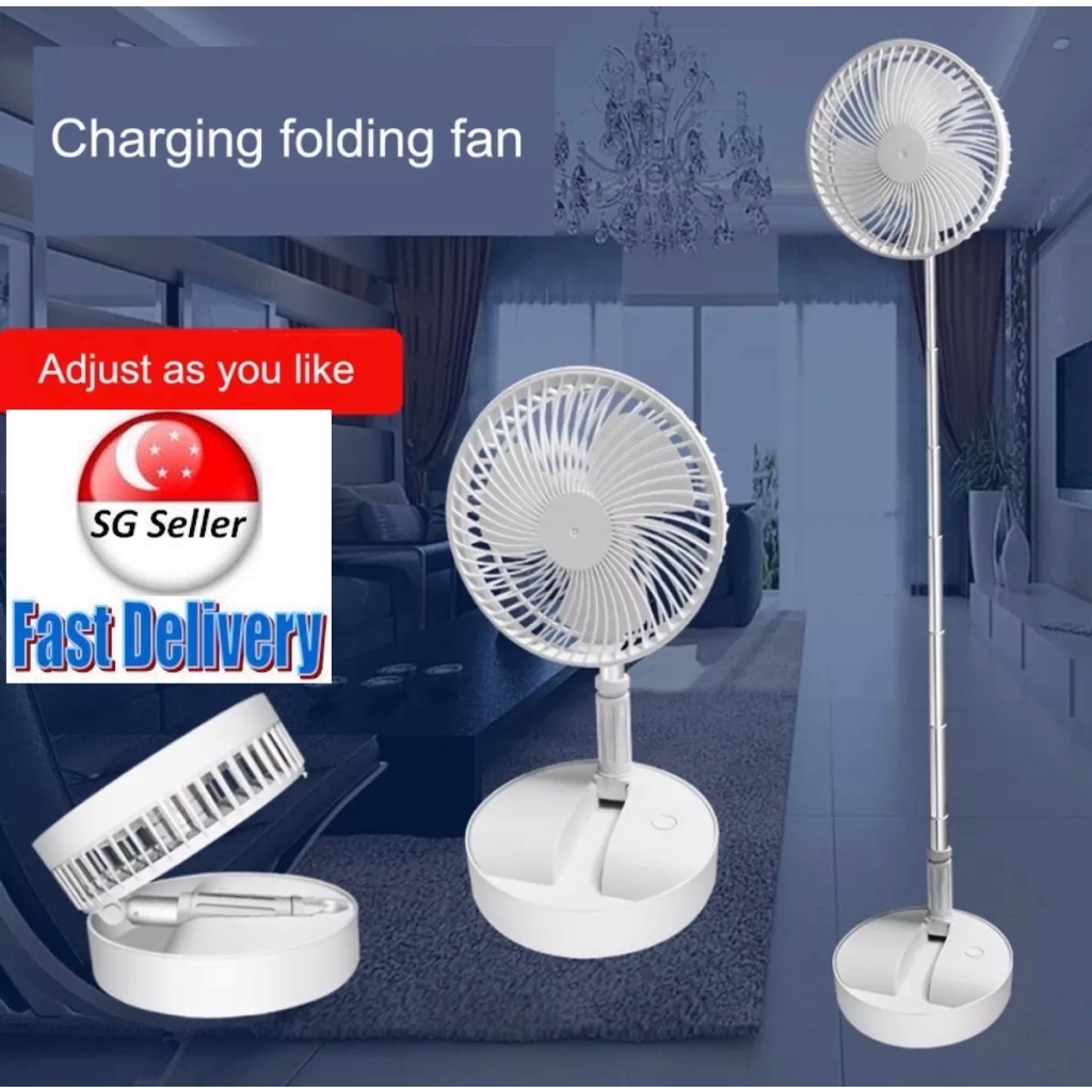 [LOCAL SELLER] Portable Telescopic Retractable Floor Folding Fan, Multi ...