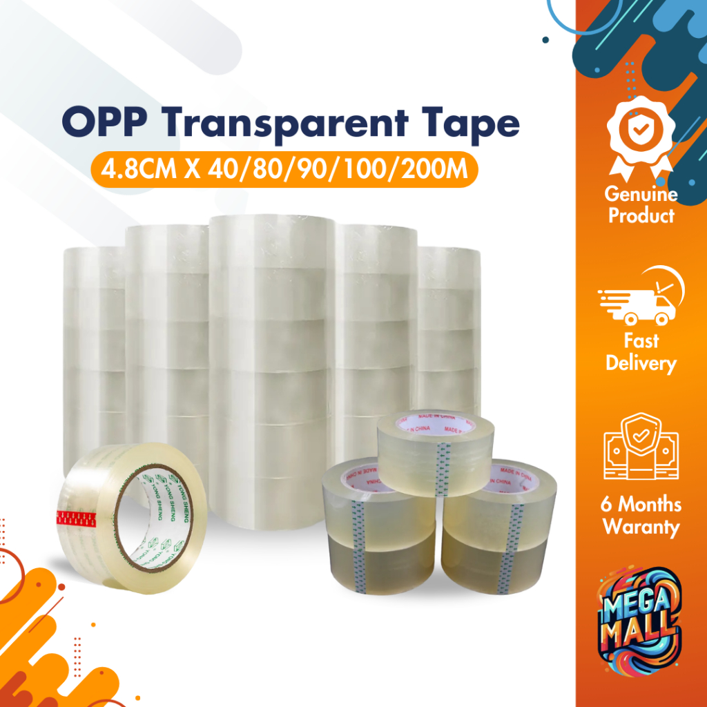 OPP Transparent Adhesive Tape Clear Adhesive Sticky Carton Box Packing ...