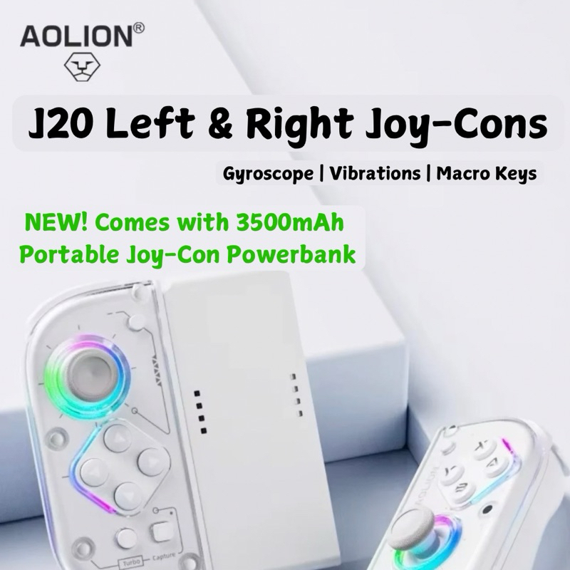 Aolion J20 Joy-Con Powerbank with RGB Switch Joy-Cons | Shopee Singapore