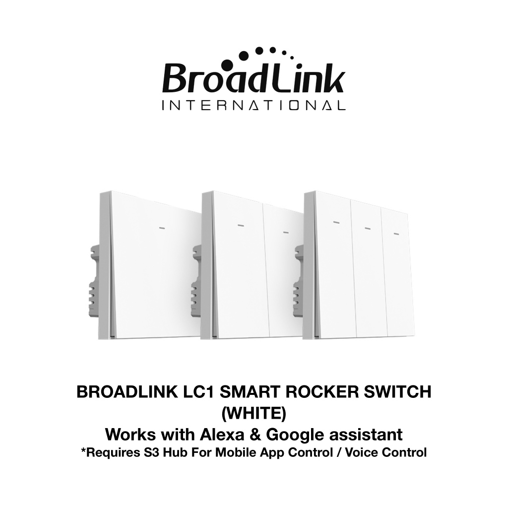 BroadLink LC1 Smart Rocker Light Switch | White | Elegant Smart ...