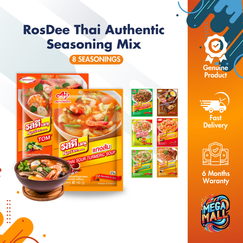 RosDee Authentic Thai Seasoning Mix - Intense Ajinomoto Flavor, Ideal ...