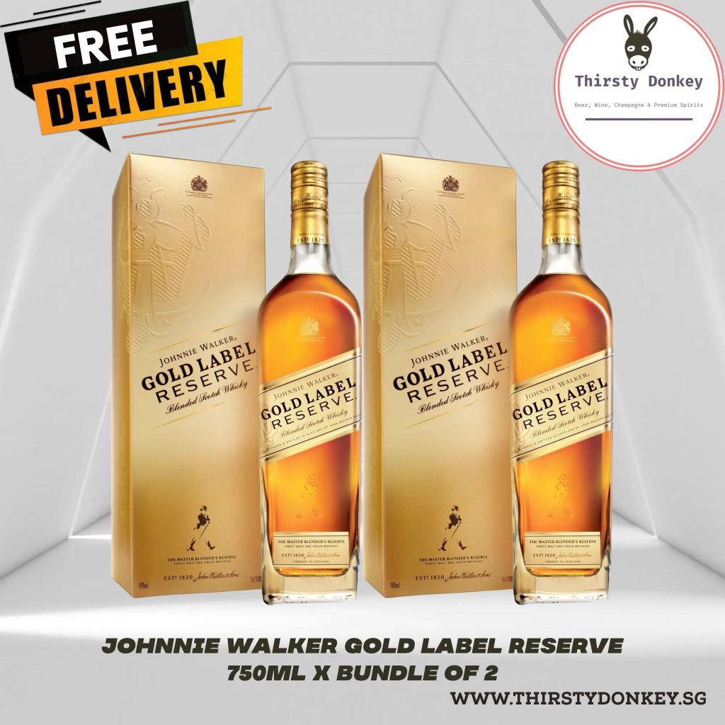 Johnnie Walker Gold Label Reserve 750ml with box (Bundle of 2) | Shopee ...