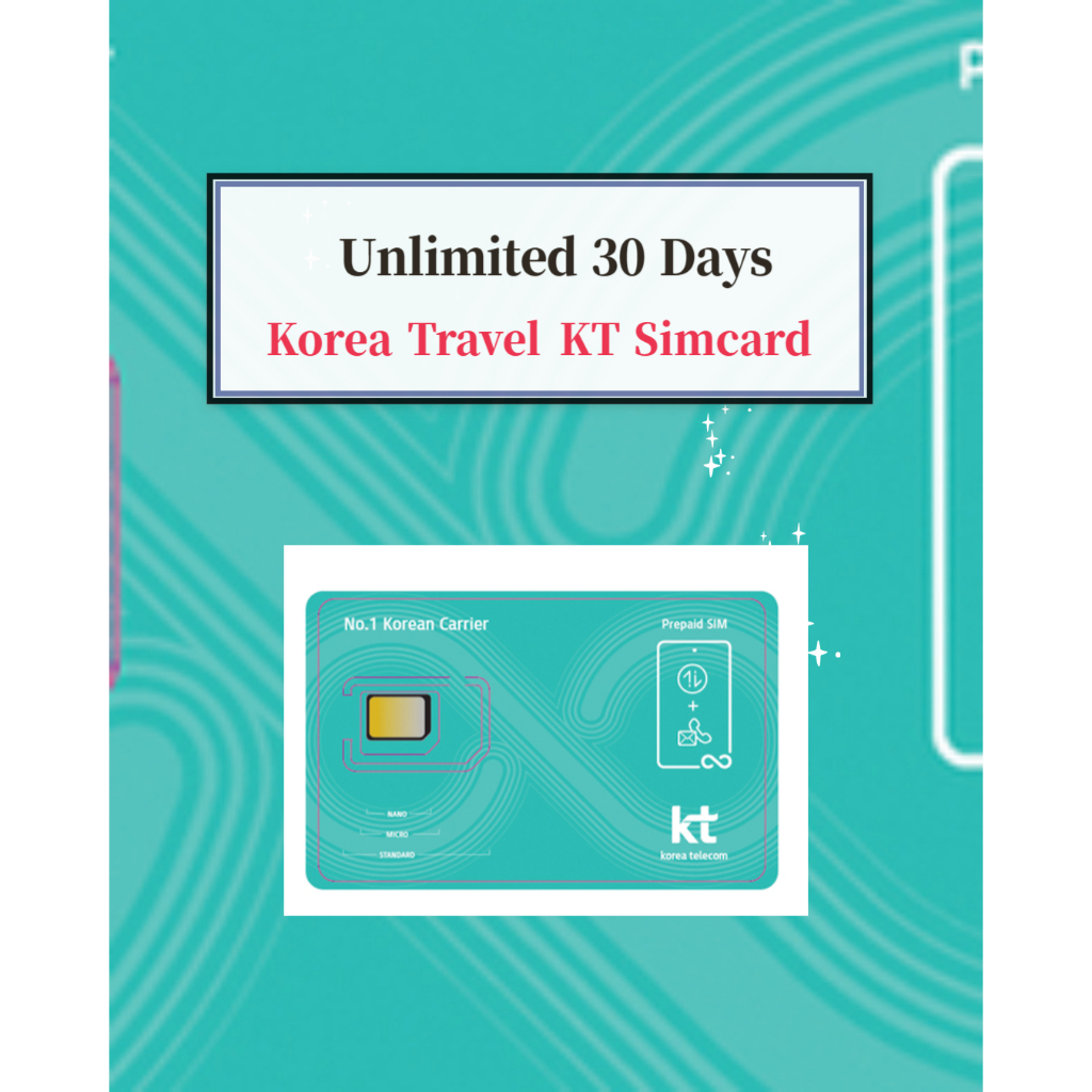 [South Korea] Unlimited 30 Days Korea Travel KT Simcard (VOICE/MSG ...