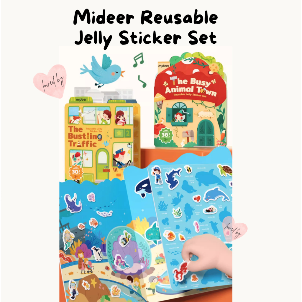 *NEW AQUARIUM* Mideer Reusable Jelly Sticker Book Set. Waterproof ...
