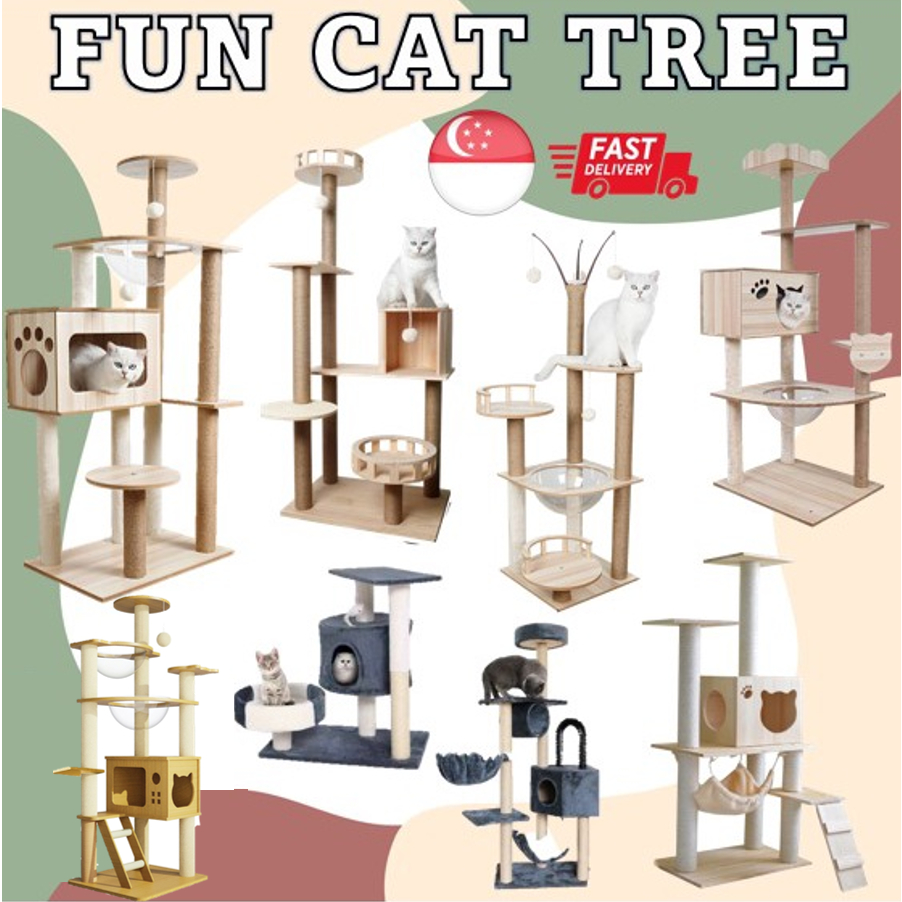 [SG Seller] Cat Scratching Tree Post Condo Cat House Scratcher Pole ...