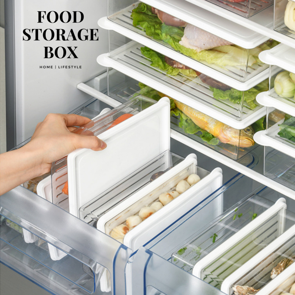 Stackable Food Storage Box with Lid Fridge Storage Box 450ml/650ml ...