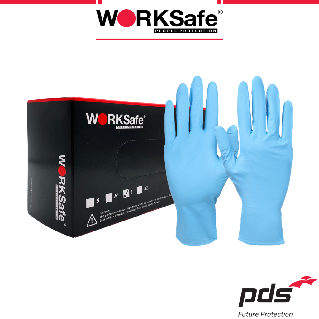 WORKSafe 9 Inch Disposable Nitrile Gloves Powder Free, 6mill Blue ...