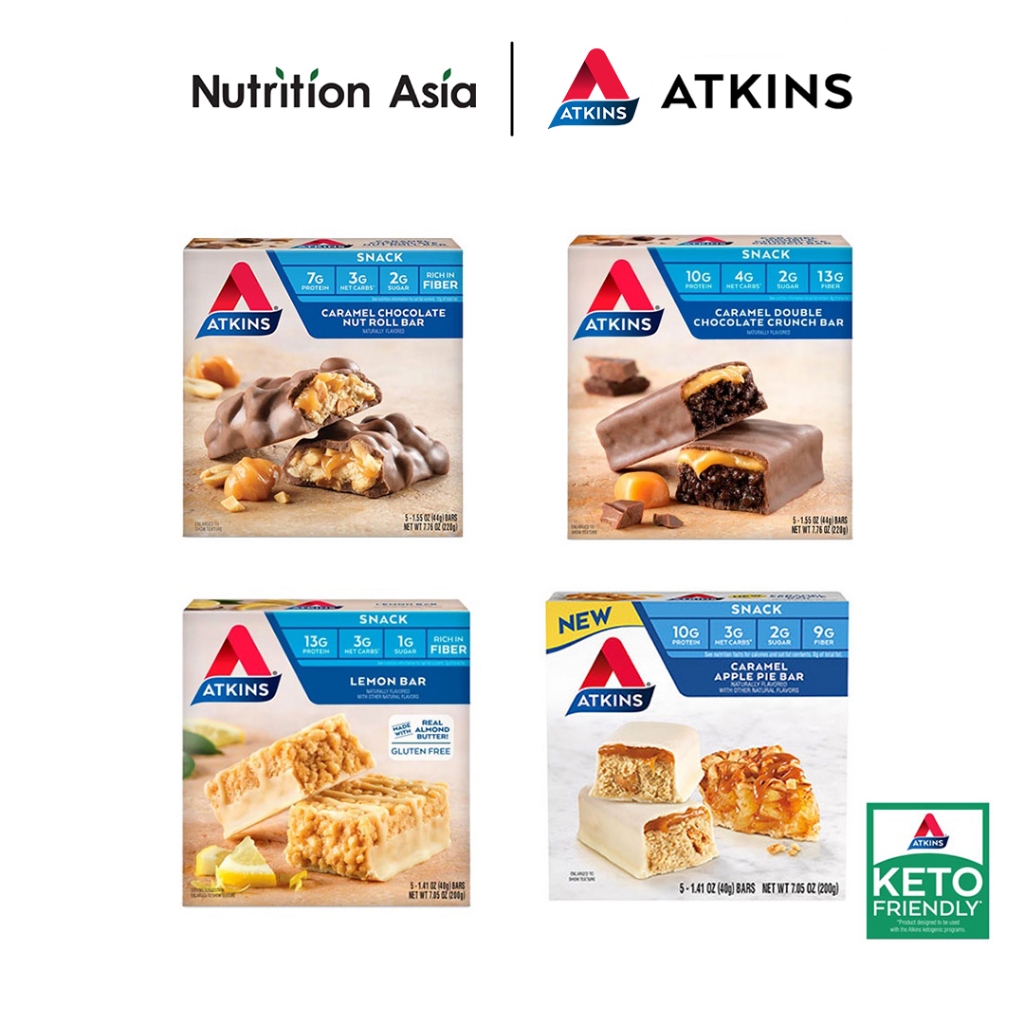 Atkins Snack Bars Box of 5 bars (5 x 44g) | Shopee Singapore