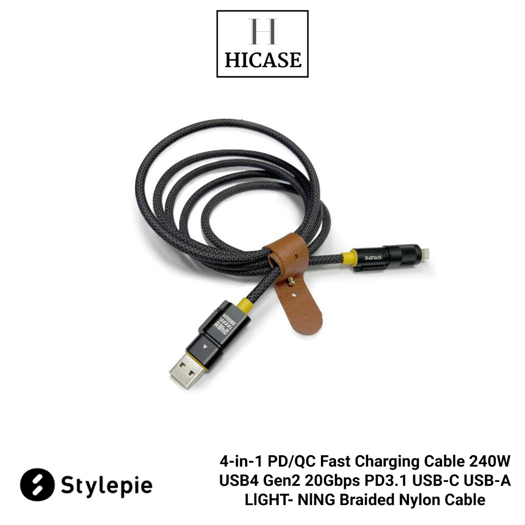 Stylepie 4-in-1 PD/QC Fast Charging Cable 240W USB4 Gen2 20Gbps PD3.1 ...