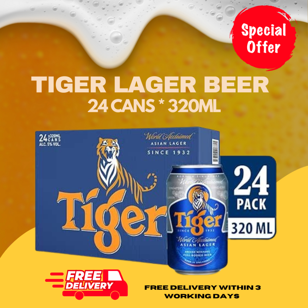 Tiger Lager Beer Can 24 X 320ML | Shopee Singapore