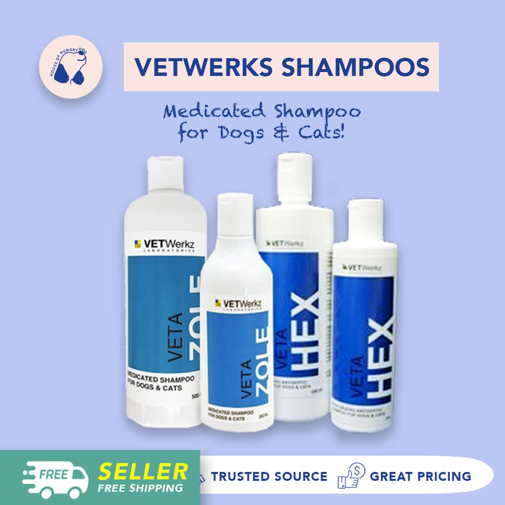 VetWerkz VetaZole Medicated & VetaHex Antiseptic Moisturising Shampoo ...