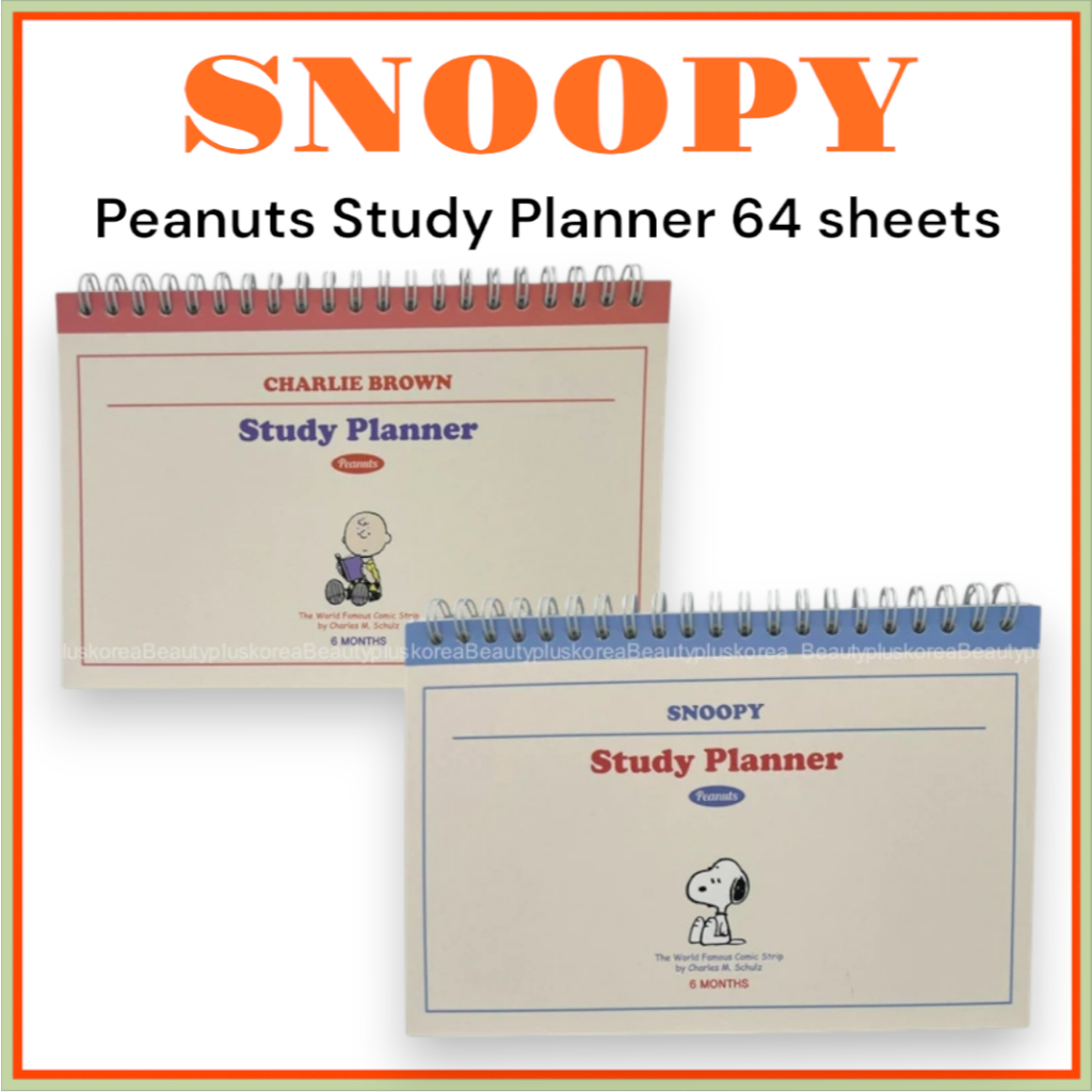 [SNOOPY] Snoopy Peanuts Study Planner 64 sheets (128 pages) (Red / Blue ...