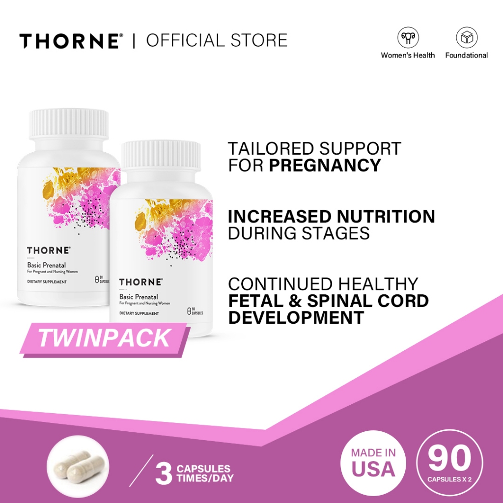 [Twin Pack]Thorne Basic Prenatal 90 Capsules | Shopee Singapore