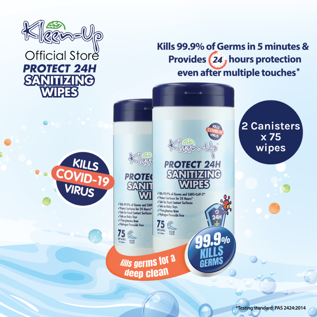 KLEEN-UP PROTECT 24H SANITIZING WIPES 75S CANISTER_FG-KU3838 (2 ...