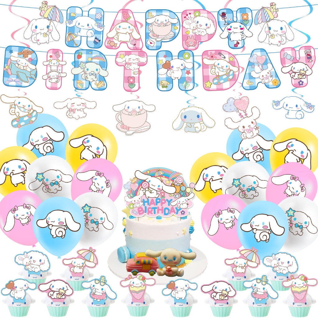 Sanrio Cinnamoroll Theme kids birthday party decorations banner cake ...