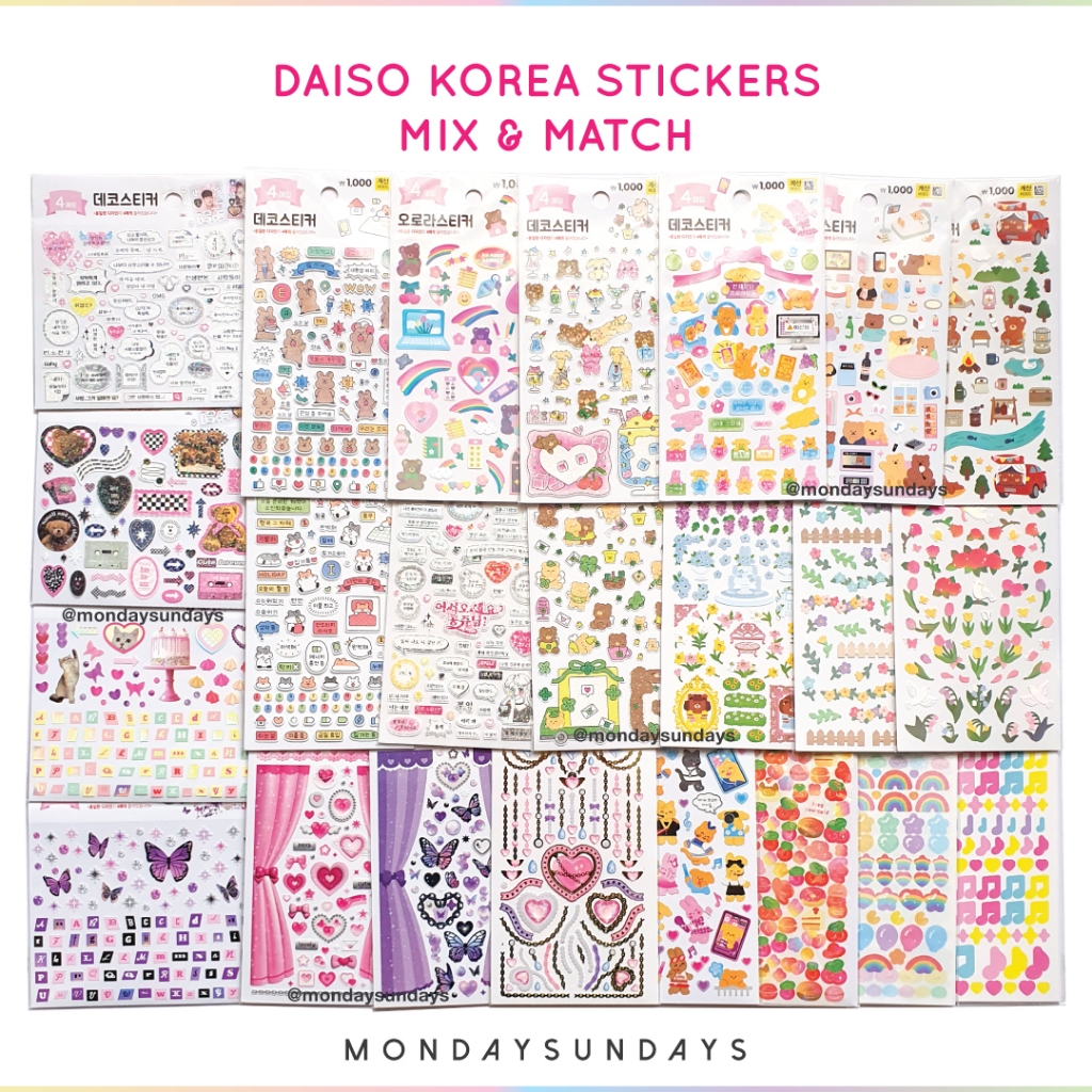 (Mix & Match) Daiso Korea Deco Stickers Polco Toploader Deco | Shopee ...