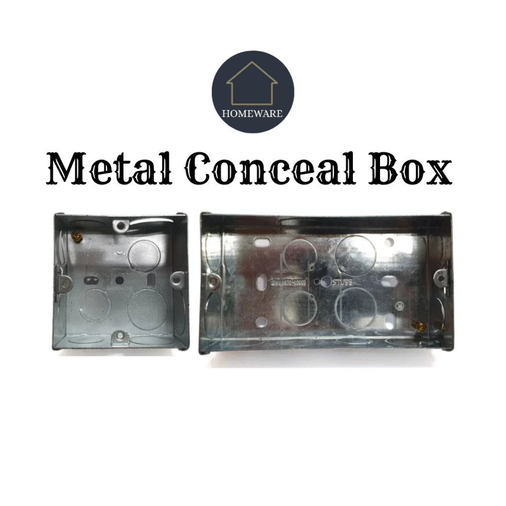 [SG Seller] 1 Gang 2 Gang Conceal GI Metal KO Mounting Box Standard ...