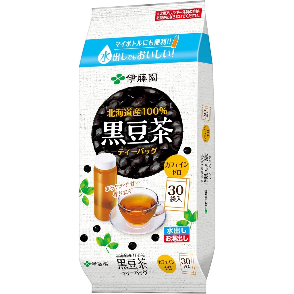 Itoen Black Bean Tea Tea Bags 3.8g x 30 bags 100% Hokkaido, caffeine ...