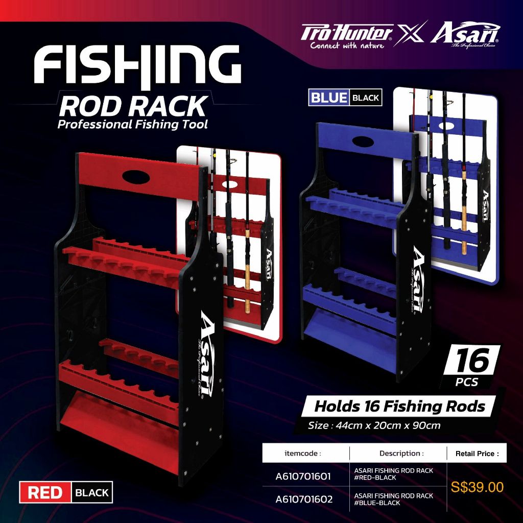 Prohunter X Asari Fishing Rod Rack Holds 16 Fishing Rods | Shopee Singapore