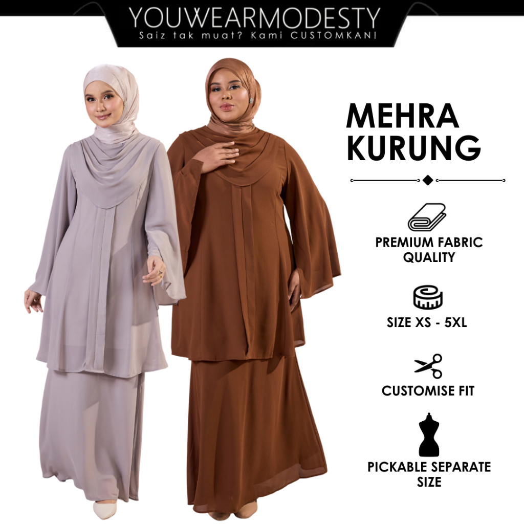 YouWearModesty Mehra Mermaid Baju Kurung Muslimah Plus Size Baju Kurung ...