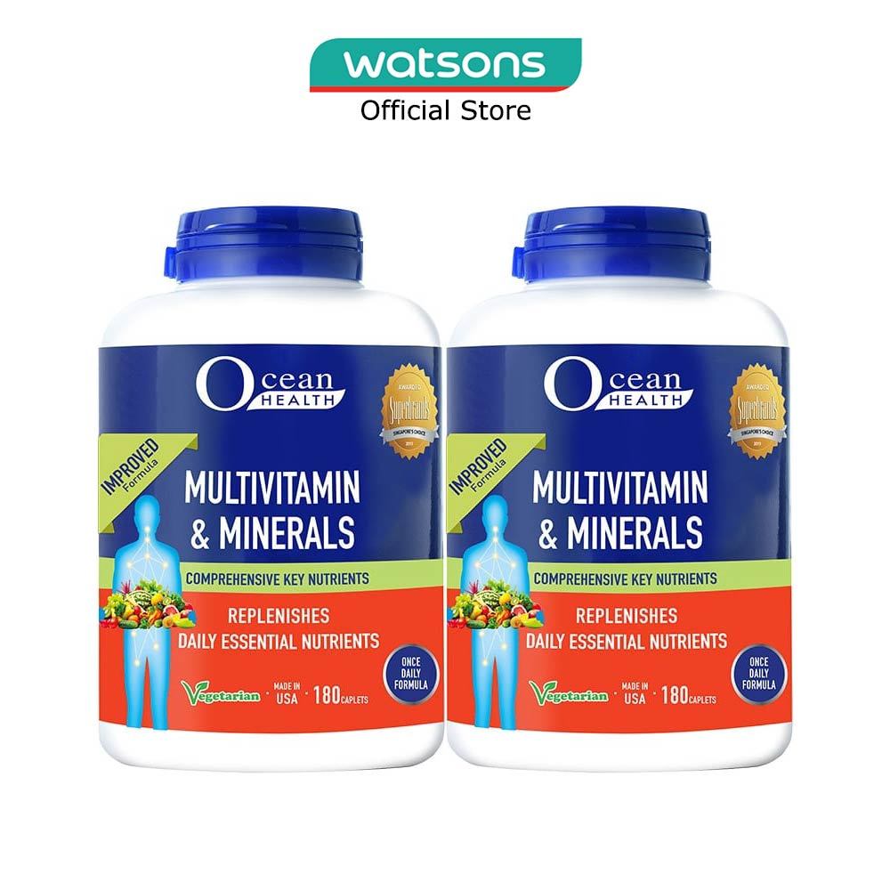 OCEAN HEALTH Multivitamin and Minerals Caplet Packset 180s x 2 | Shopee ...