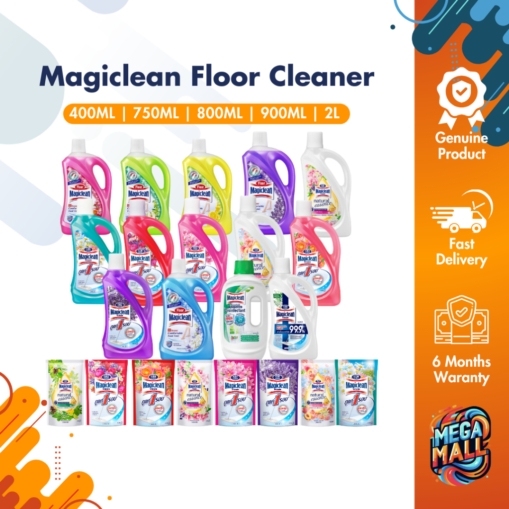 Magiclean Floor Cleaner 400ml 750ml 800ml 900ml 2L - Powerful Cleaning ...