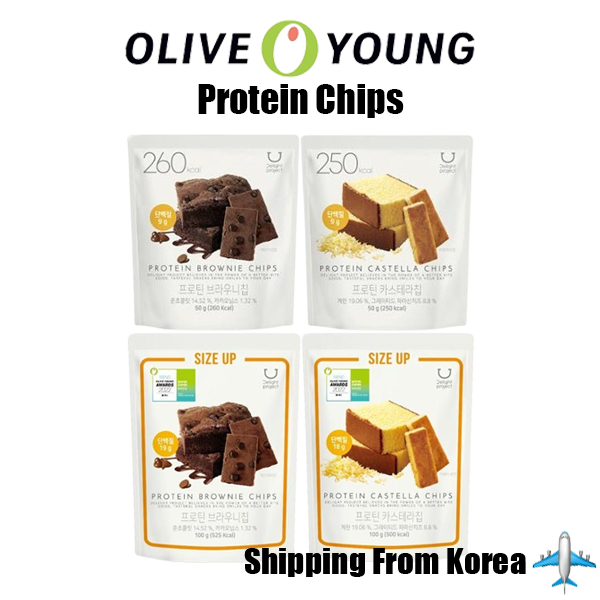 [Olive Young Delight Project] Protein Chips 50g / 100g｜Brownie / Castella | Shopee Singapore