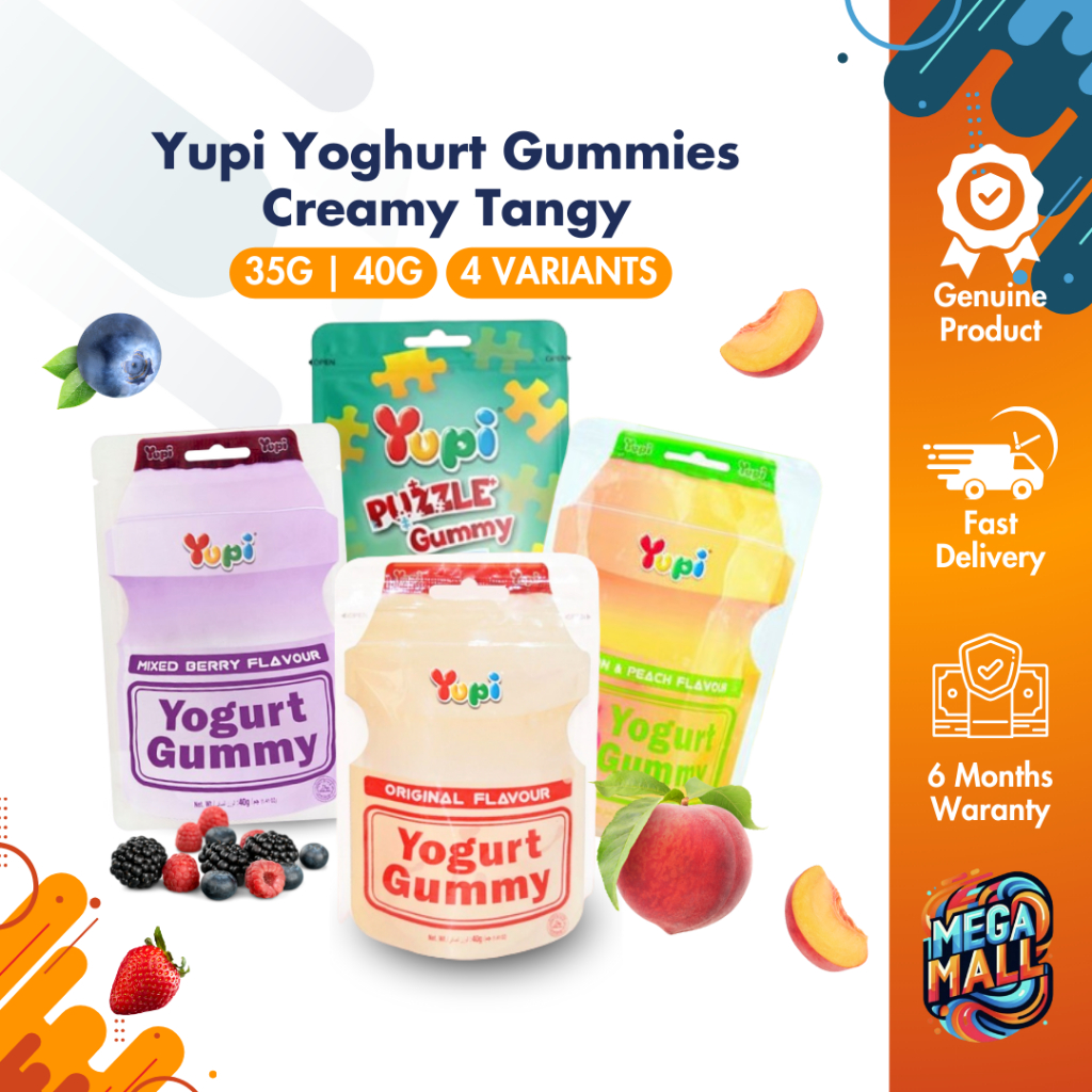 Yupi Yoghurt Gummies - Real Yoghurt Powder, Refreshing Fruit Flavors ...
