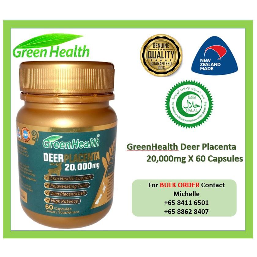 GreenHealth Deer Placenta 20,000mg with 11 Beauty Supplements ...