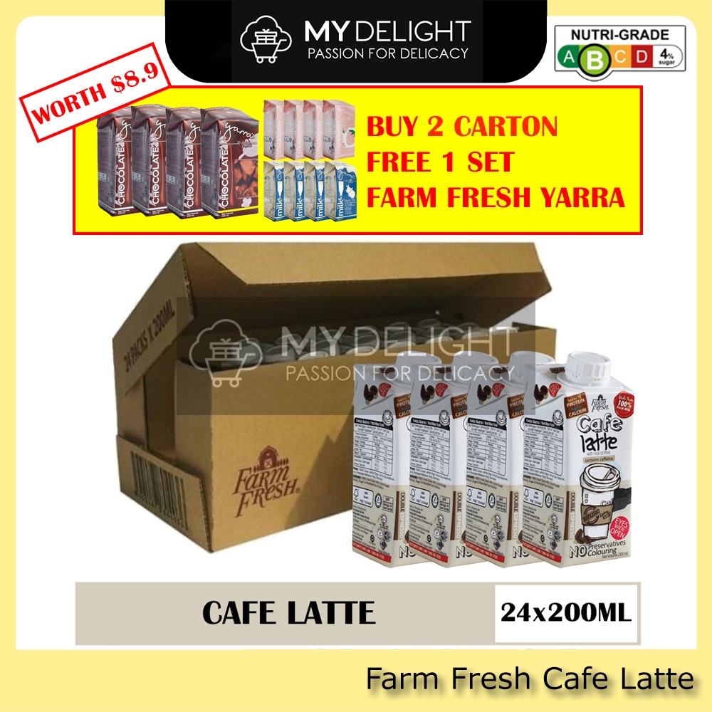 (24 x 200ml) Farm Fresh Cafe Latte Yarra Milk Kurma Similar Milk AIK ...