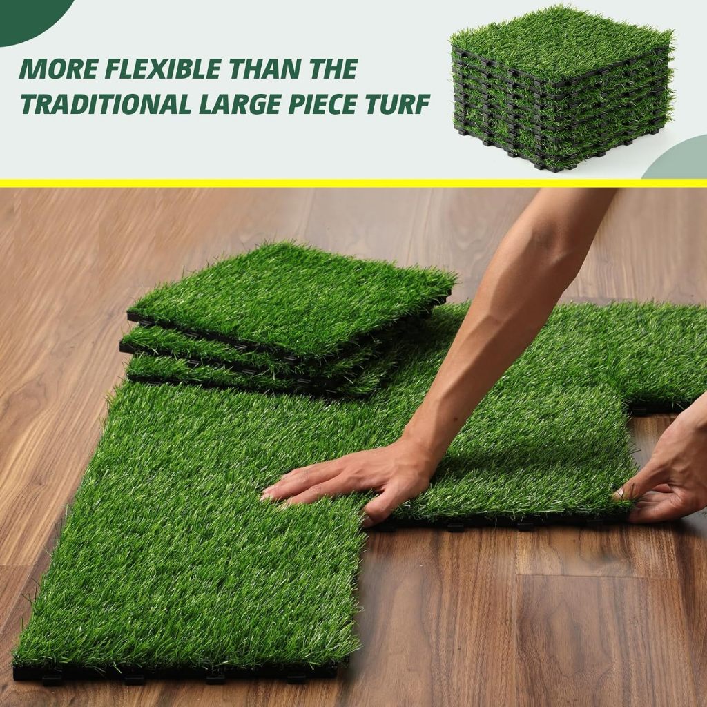 Artificial Grass Tiles Interlocking Turf Decking | Shopee Singapore