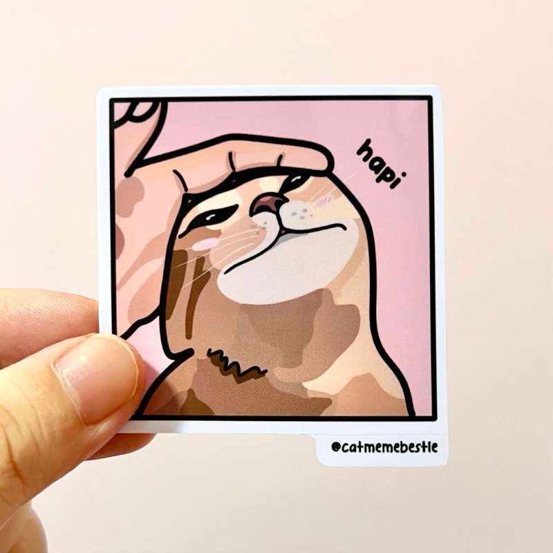 (SG) Corporate Humor Cat Meme Sticker "hapi" Waterproof Vinyl Sticker ...