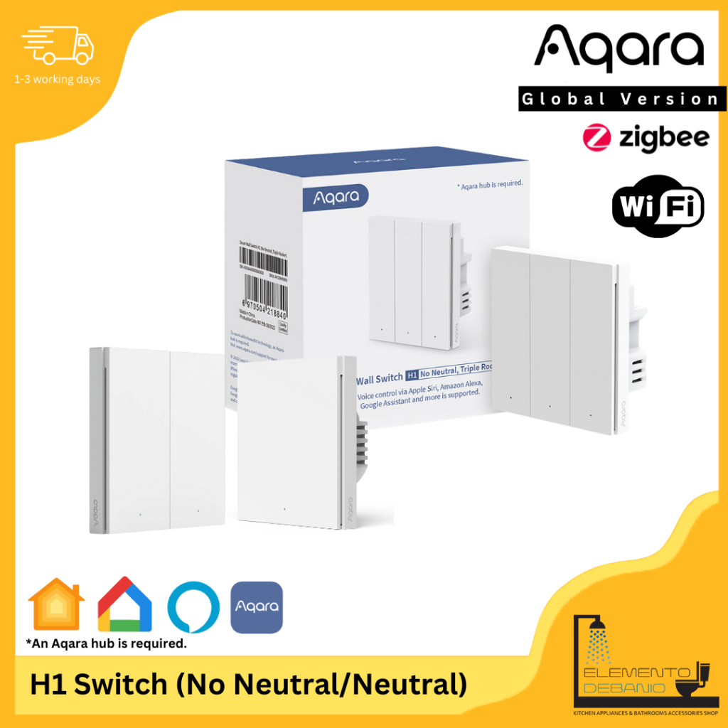 Aqara H1 Smart Wall Switch ( 1 Gang / 2 Gang / 3 Gang ) (neutral / no ...