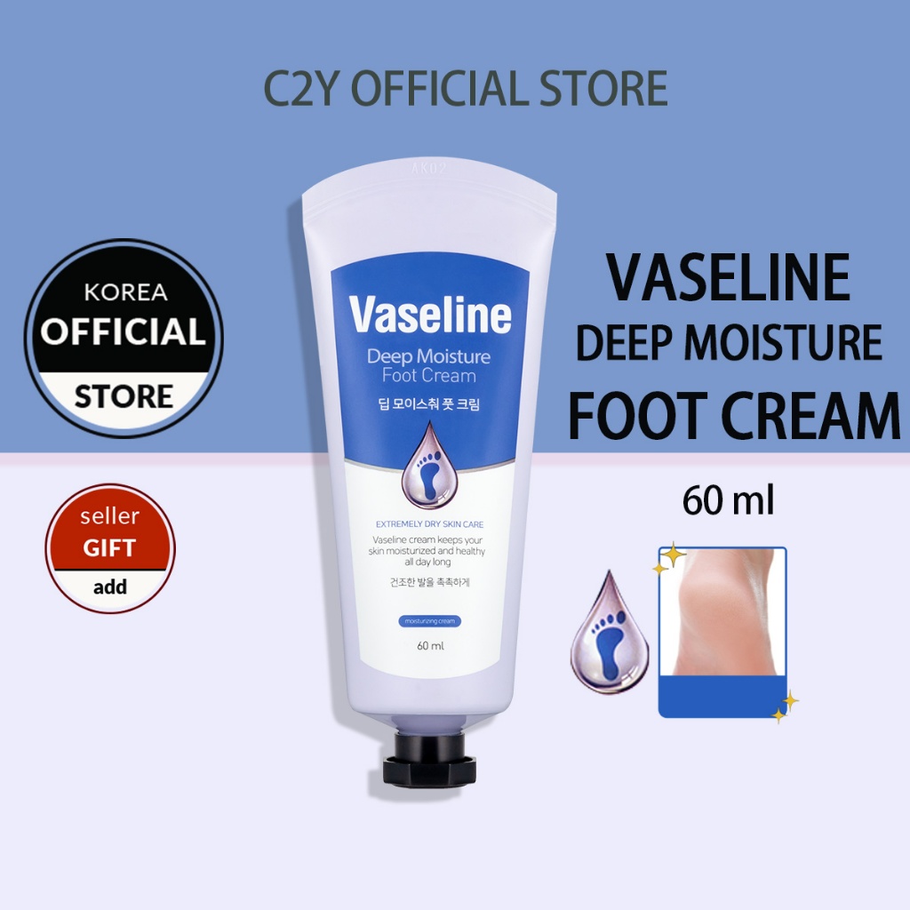 60ml Vaseline Deep Moisture Foot Cream/foot cream/foot care/legs care/foot lotion/moisturizing ...