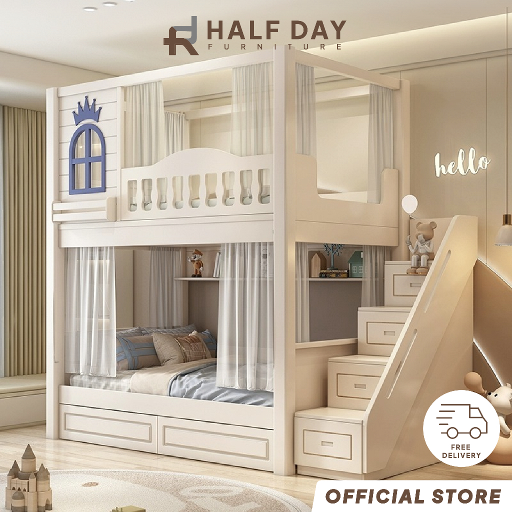 Halfday - Children's bed and bunk bed | boy's loft bed, high and low ...