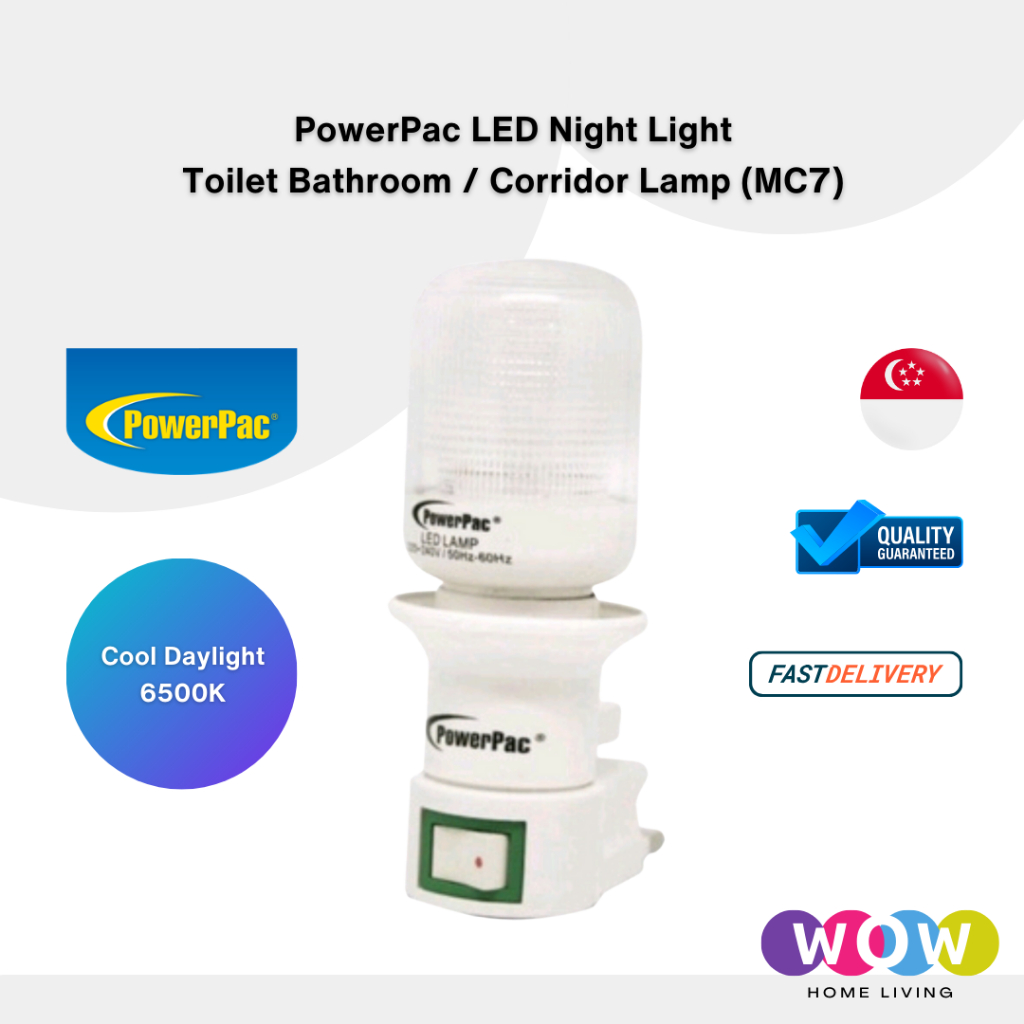 PowerPac LED Night Light Toilet Bathroom Corridor Lamp – MC7 | Shopee ...