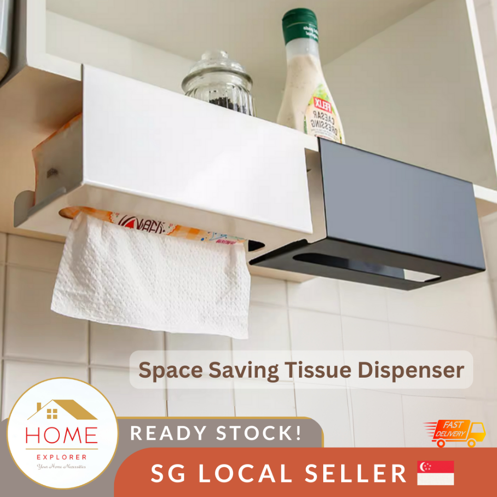 Space Saving Punch Free Under Kitchen Cabinet Hanging Tissue paper ...